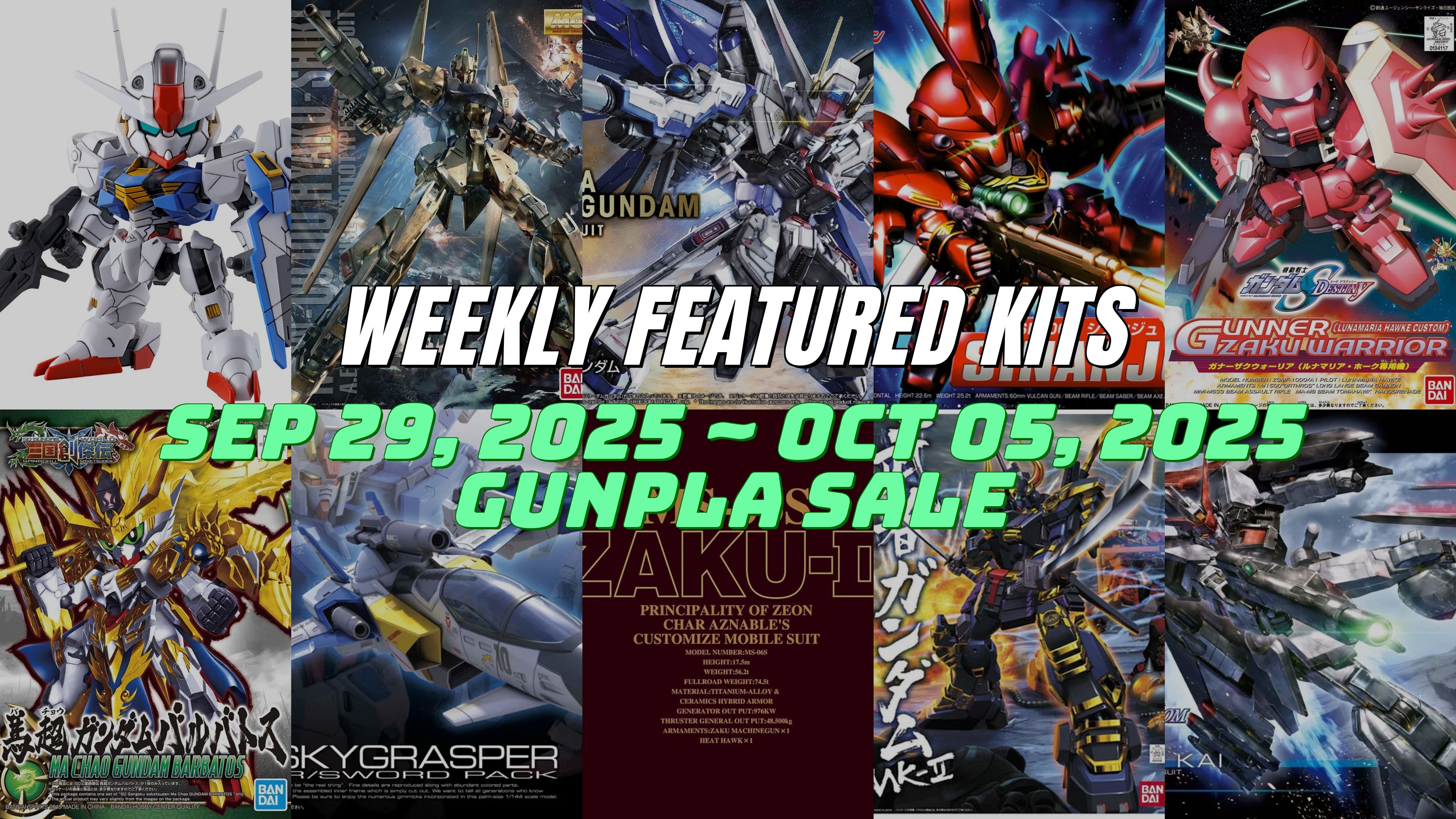 10 Bandai Gundam & Gunpla Models Weekly Sale September 29 - October 5,