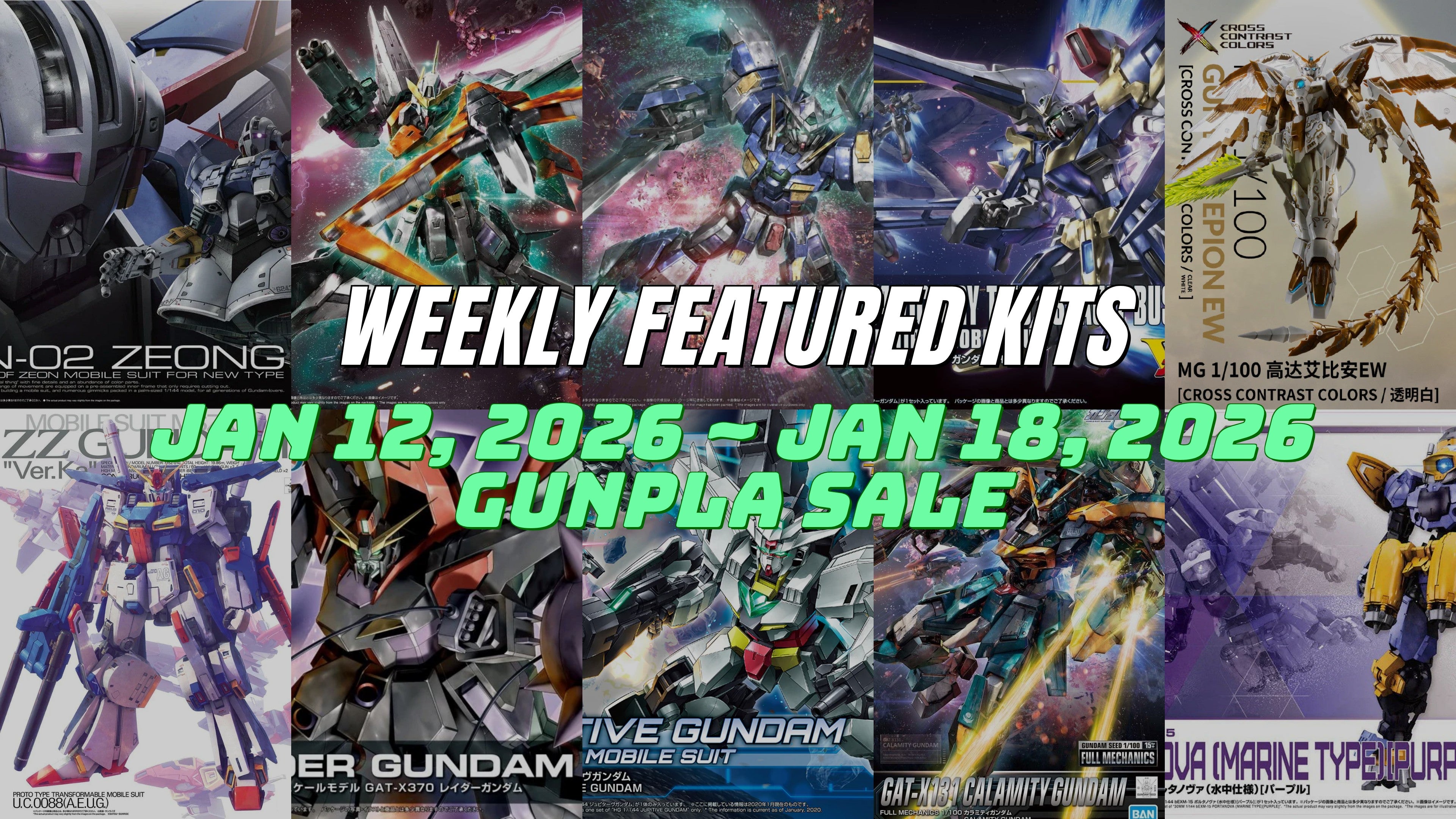 Weekly Sale: 10 Bandai Gundam & Gunpla Model Kits Featured (January 12