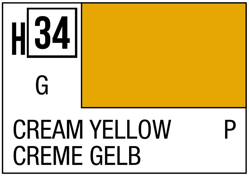 Mr. Hobby Aqueous H34 Gloss Cream Yellow 10ml